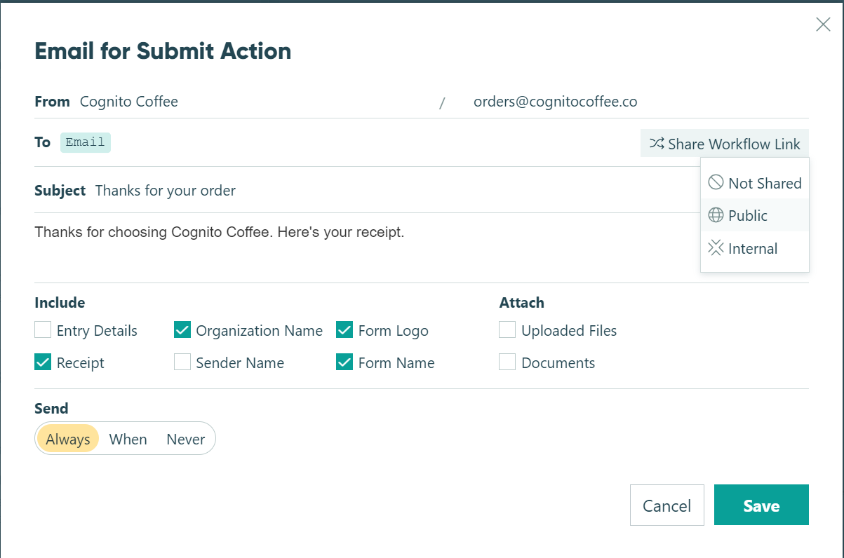 Create custom email notifications - Cognito Forms