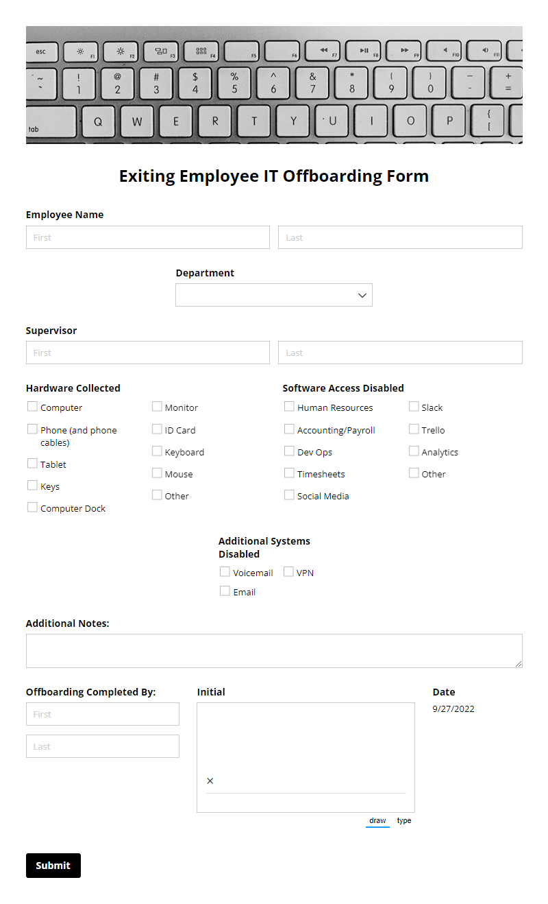 Free Information Technology Form Templates - Cognito Forms