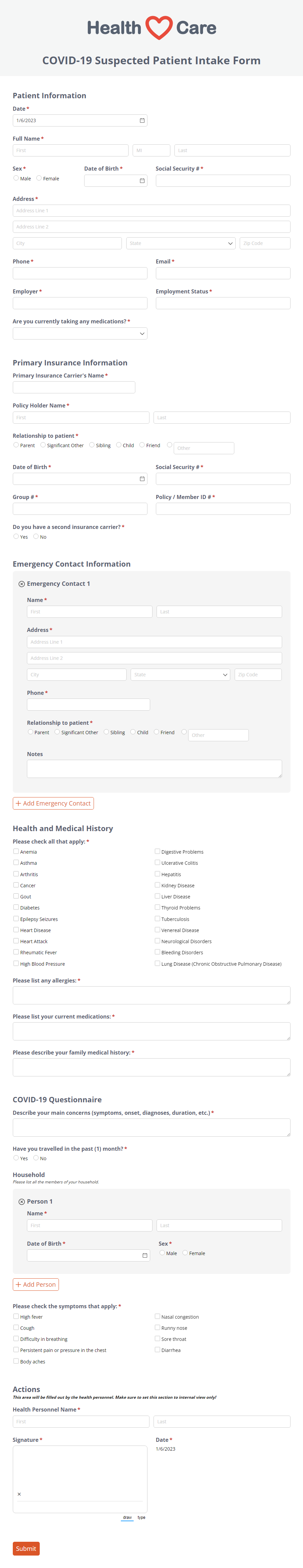 Free Healthcare Form Templates - Cognito Forms