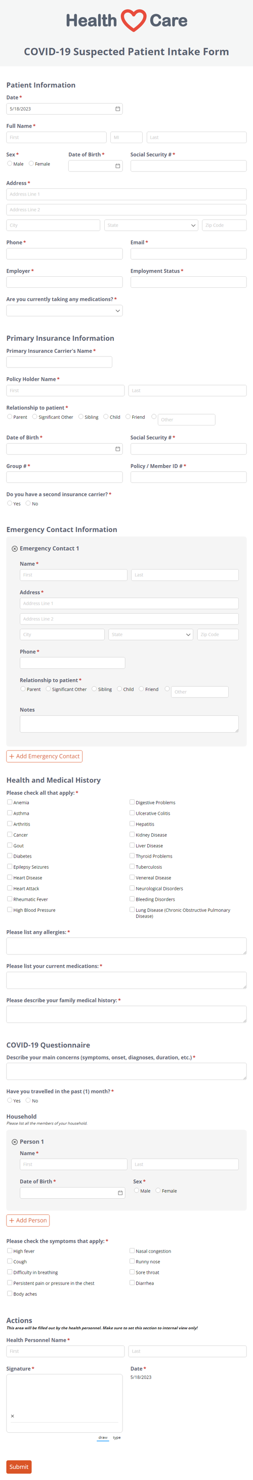 Free Healthcare Form Templates - Cognito Forms