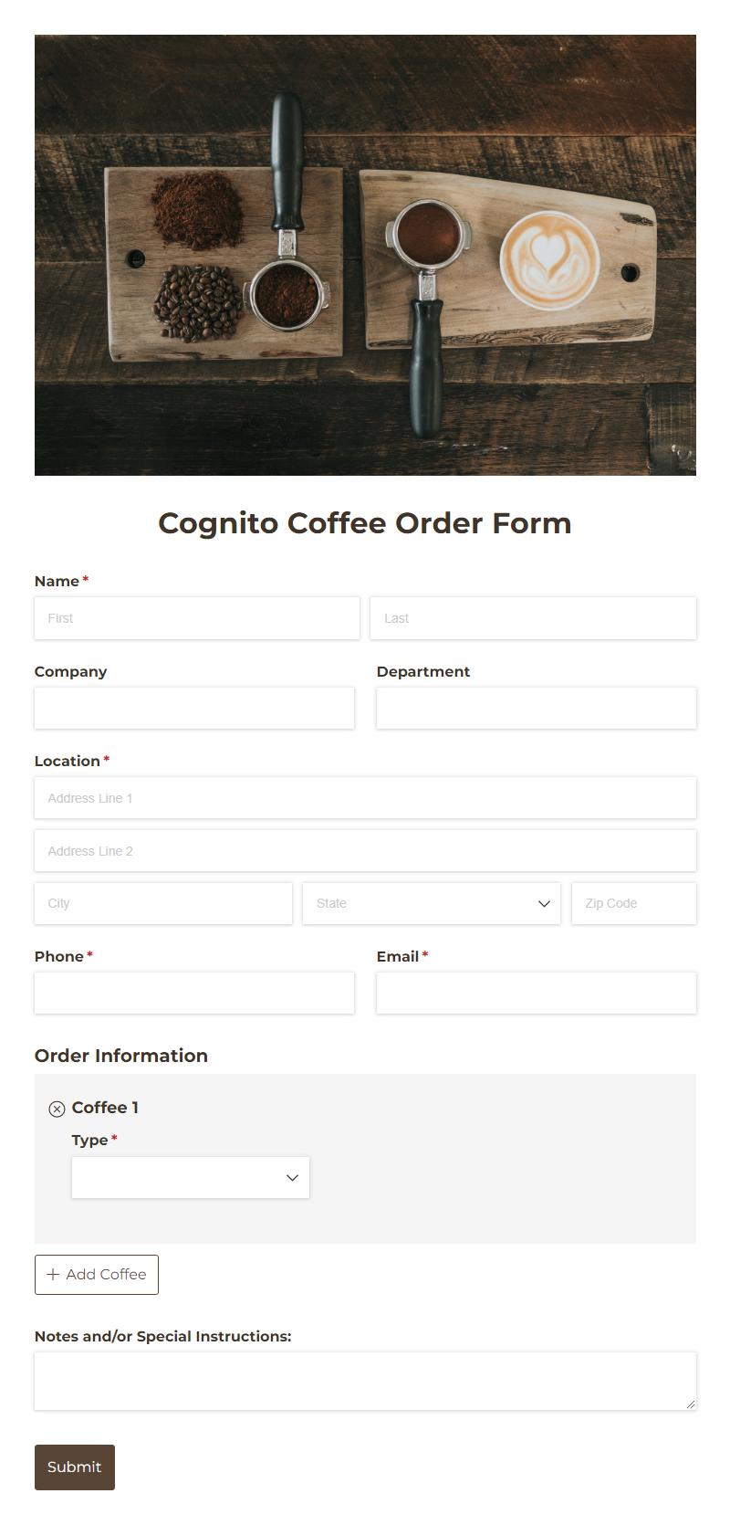 Free Order Form Templates - Cognito Forms