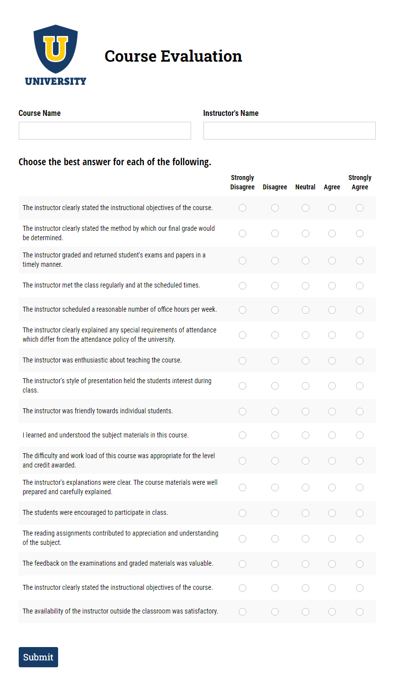 Free Education Form Templates - Cognito Forms