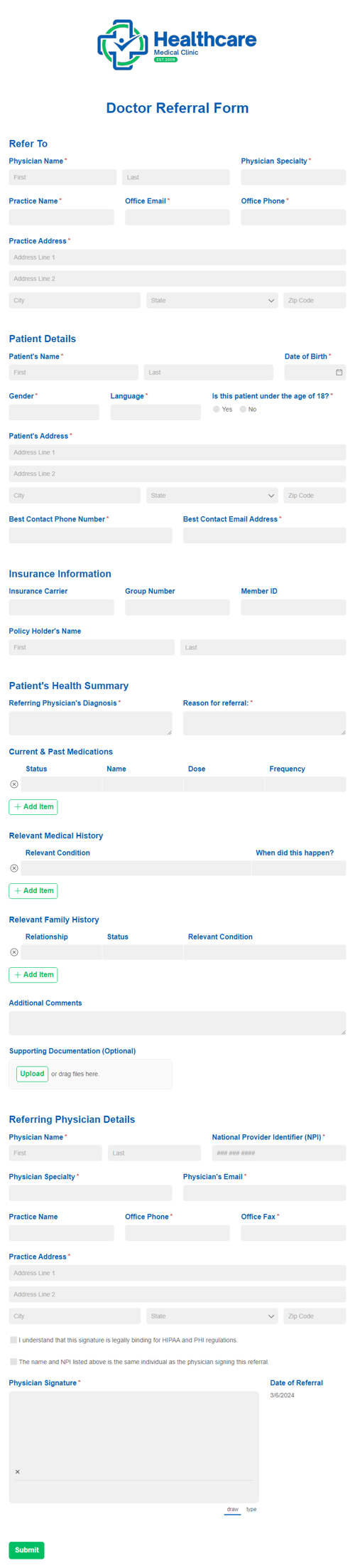 Healthcare Templates - Cognito Forms