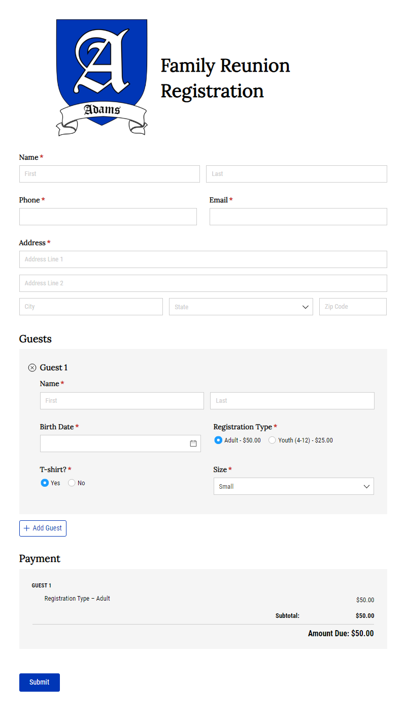 Free Registration Form Templates - Cognito Forms